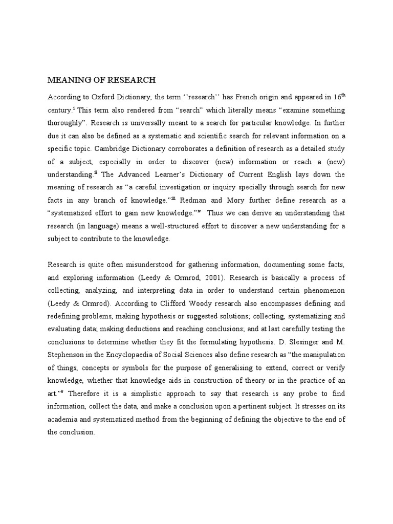 Meaning of Research | PDF | Knowledge | Hypothesis