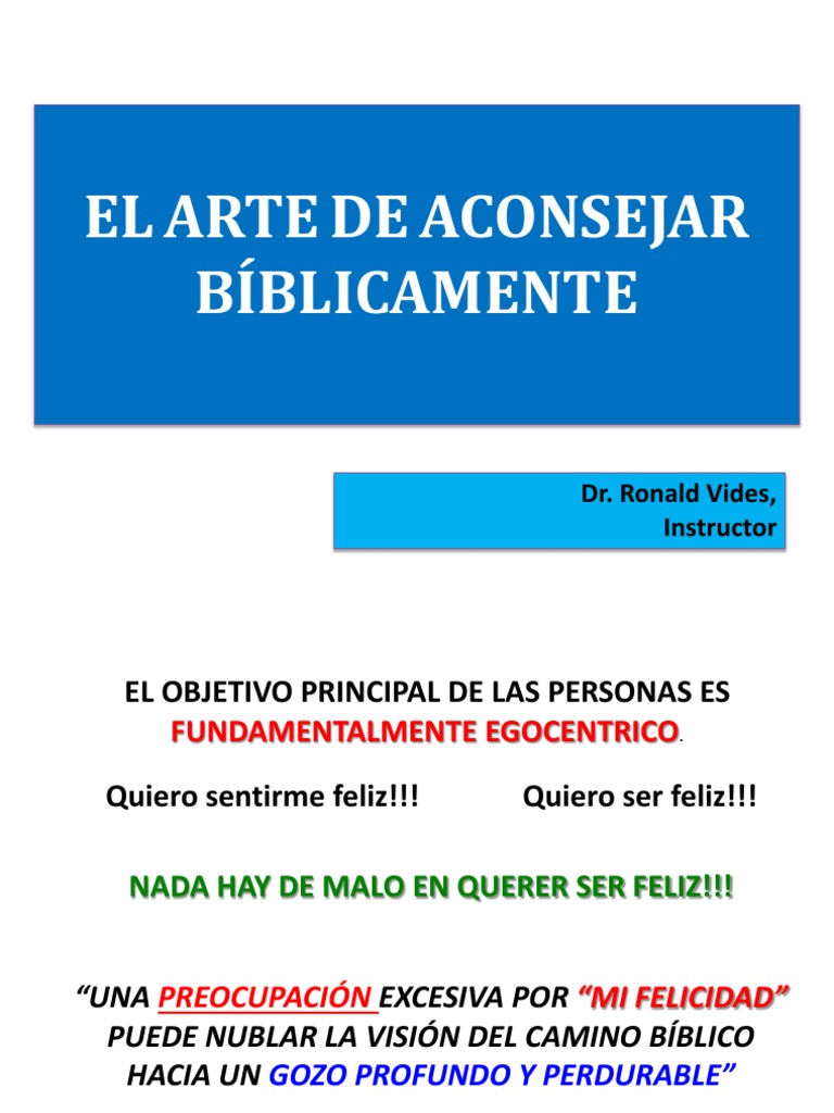 Aconsejar Bíblicamente para la Plenitud | PDF | Motivacional | Motivación