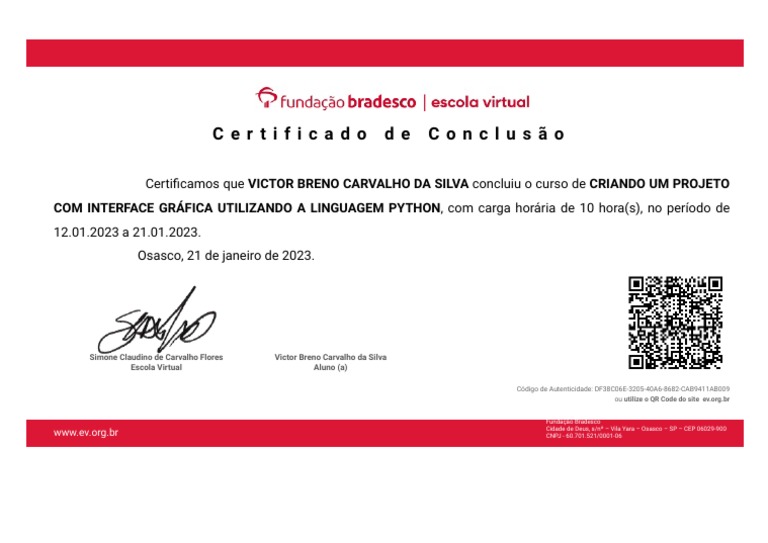 Certificado Curso Python Gráfico | PDF