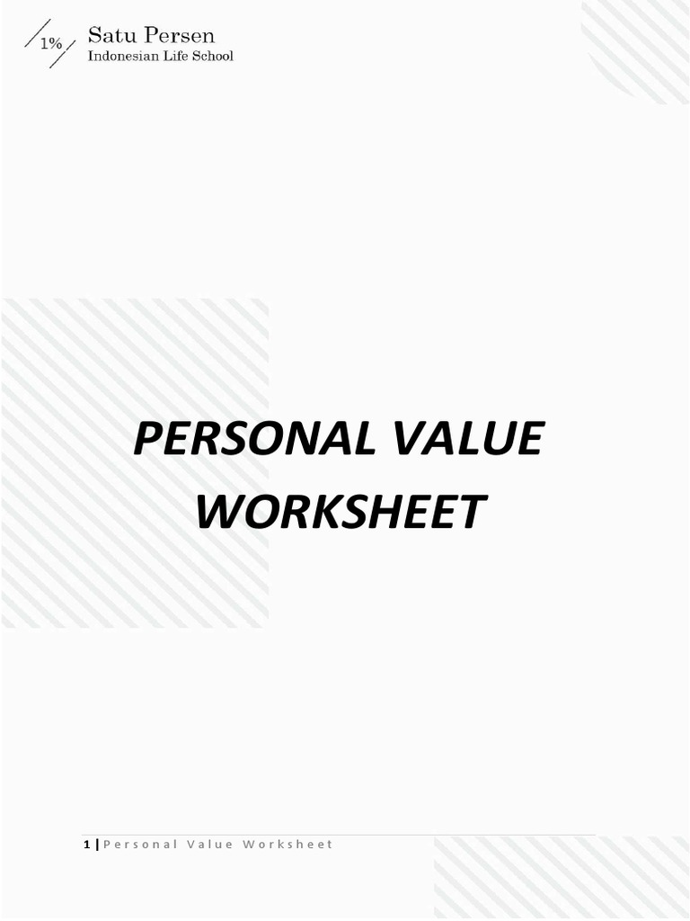 Membership - Personal Value Worksheet | PDF