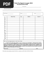 Fantasy Football Roster Sheet | PDF