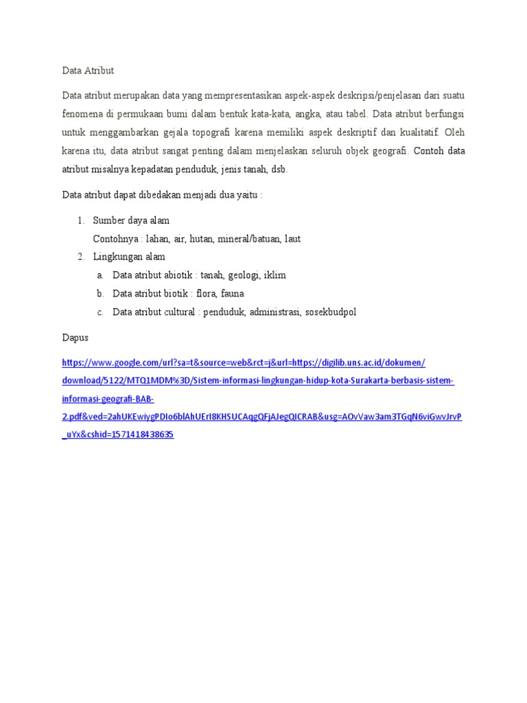 Data Atribut | PDF | Sains & Matematika | Teknologi & Rekayasa