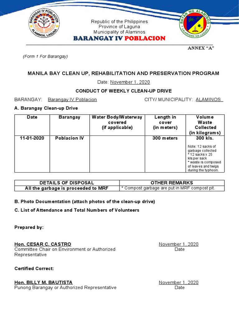 Clean-Up-Drive November 1, 2020 | PDF | Pollution | Waste Management