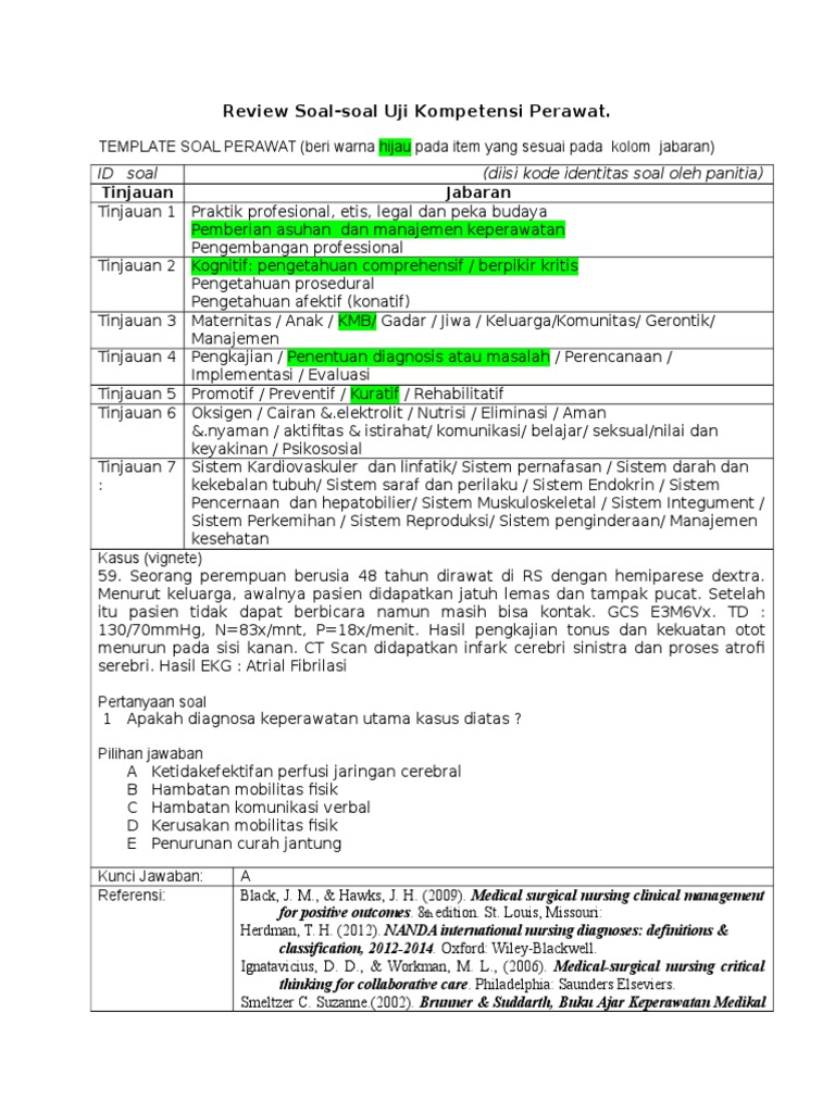 PDF Pembahasan Soal Soal Ukom Perawat Ners Amp d3 Hasil Lokakarya DL | PDF | Pengembangan Diri ...