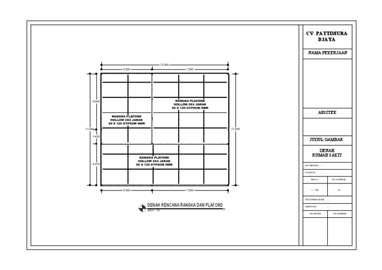 Denah Rencana Rangka Dan Plafond | PDF
