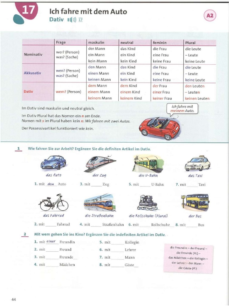 Dativ A1 With Verbs | PDF