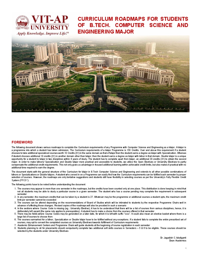 Btech Cse Curriculum & Roadmaps Ay2021-22 | PDF | Computer Science ...