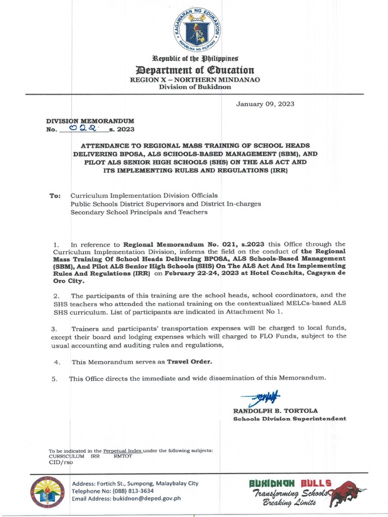 DM No. 022, S. 2023 | PDF DM No. 022, S. 2023 | PDF