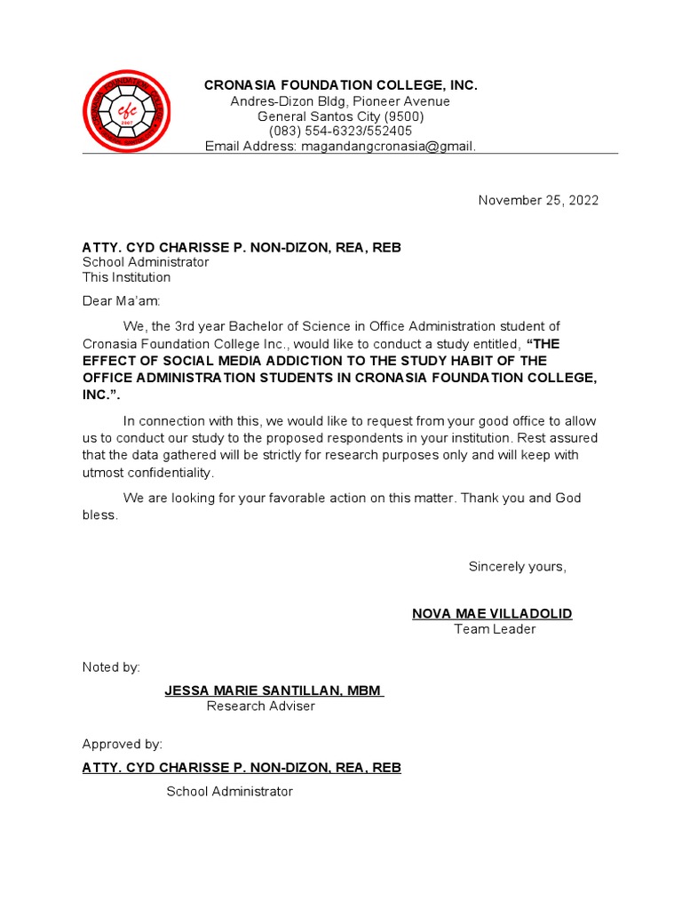 CFC Letter | PDF | Communication | Science