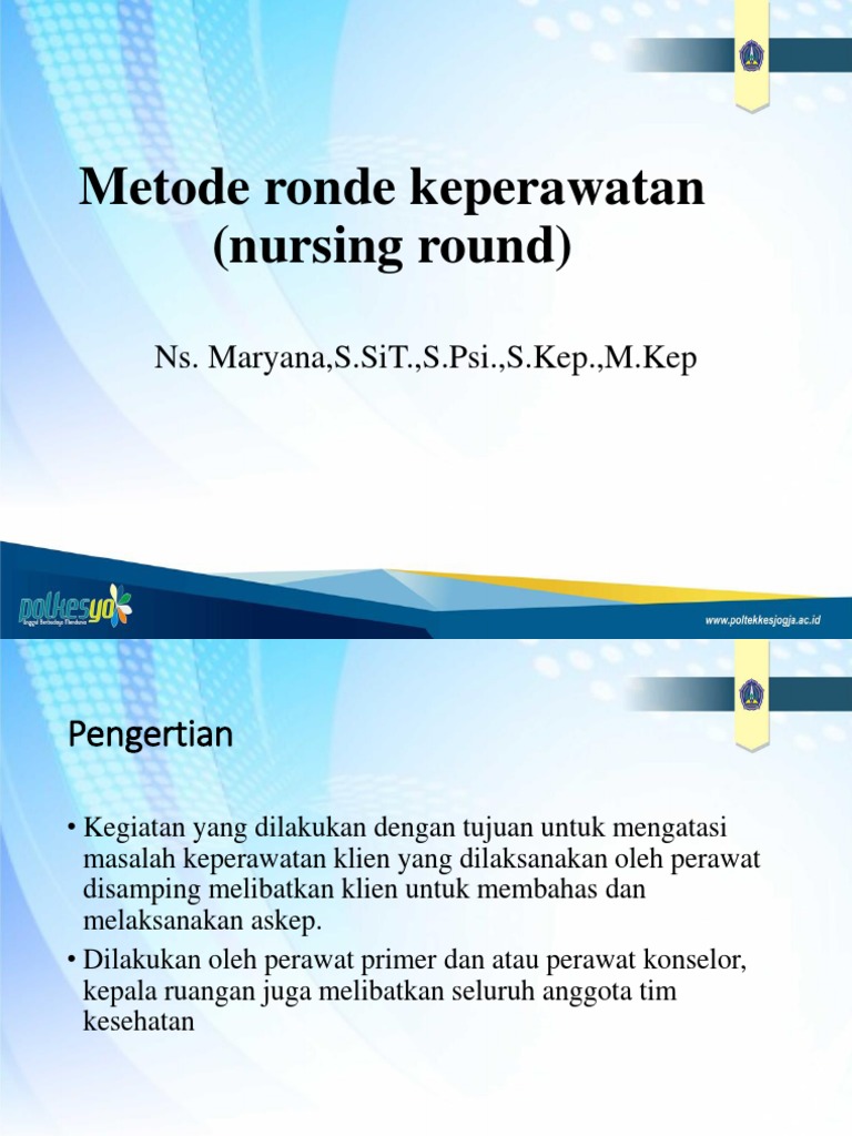 004.B. Metode Ronde Keperawatan | PDF