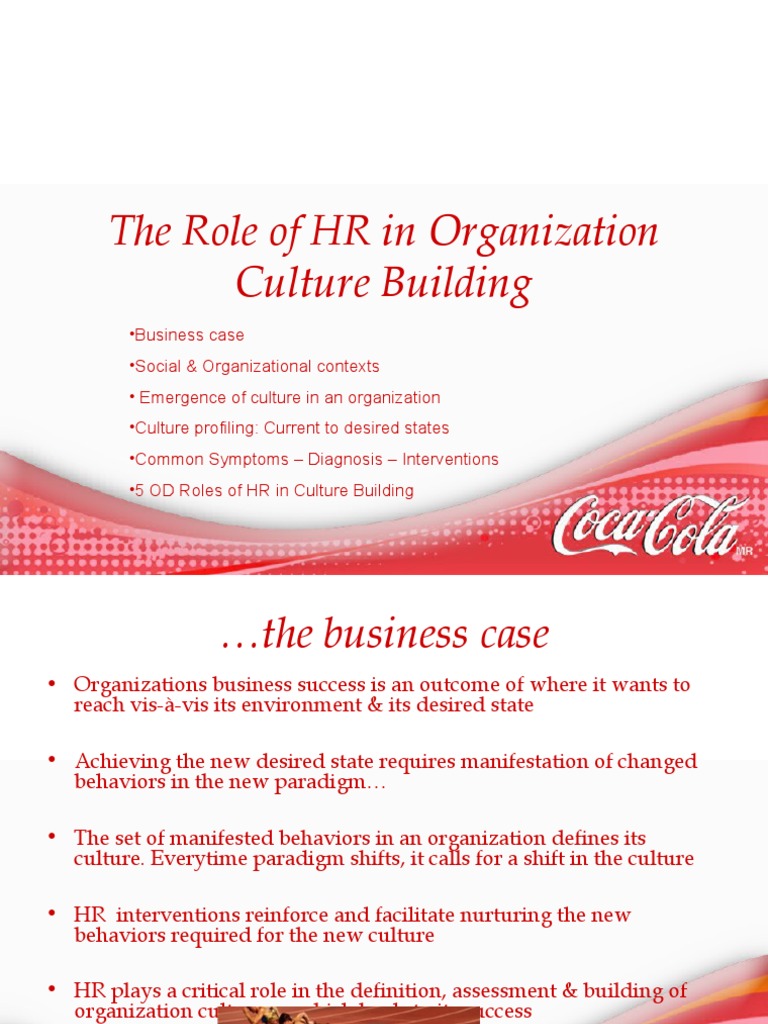 Role of HR in Culture Building 247 | PDF | Behavior | Entrepreneurship
