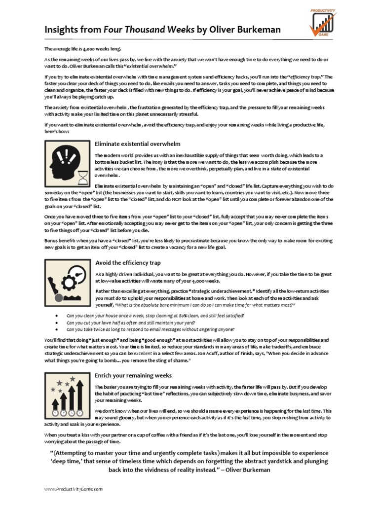 Four Thousand Weeks | Download Free PDF | Behavioural Sciences | Cognition