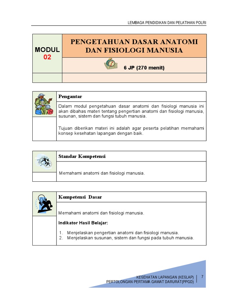 Modul Pengetahuan Dasar Anatomi Dan Fisiologi Manusia | PDF