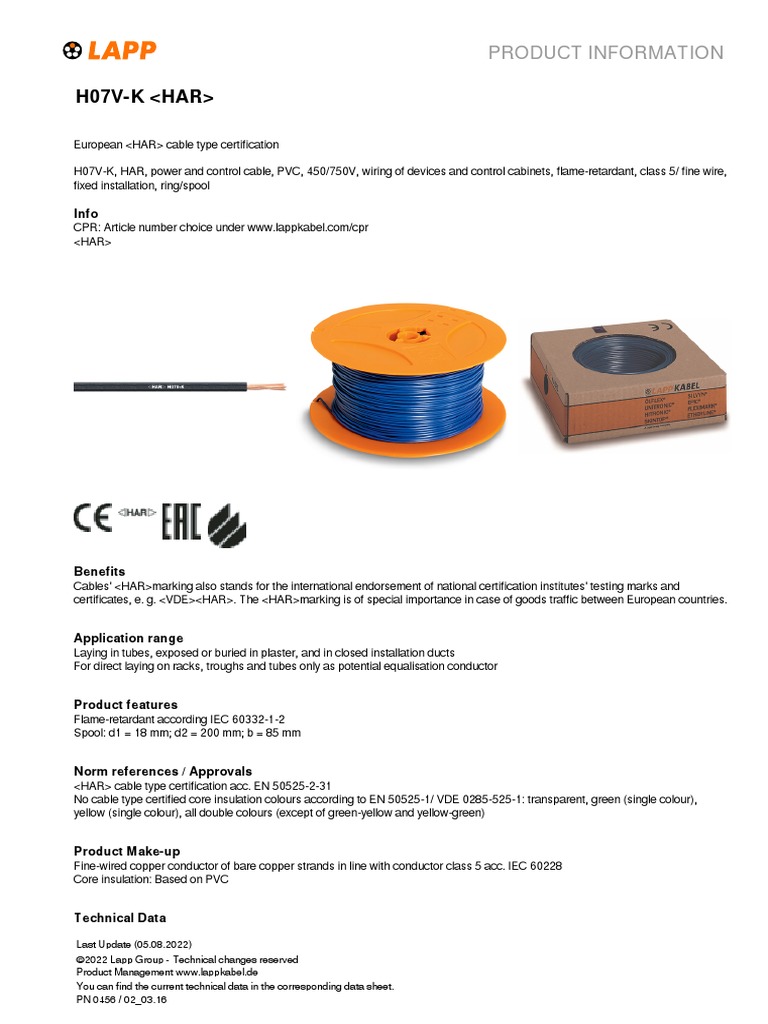 Lapp Pro170en | PDF | Electrical Wiring | Electrical Engineering