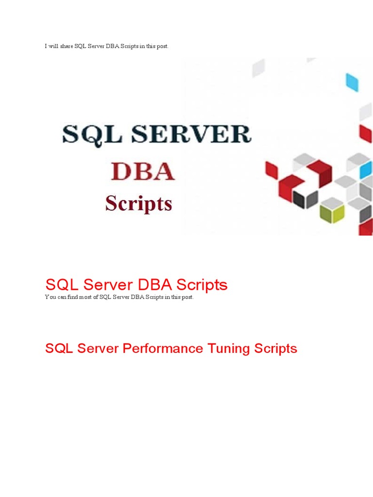 Scripts 1 | PDF | Microsoft Sql Server | Databases
