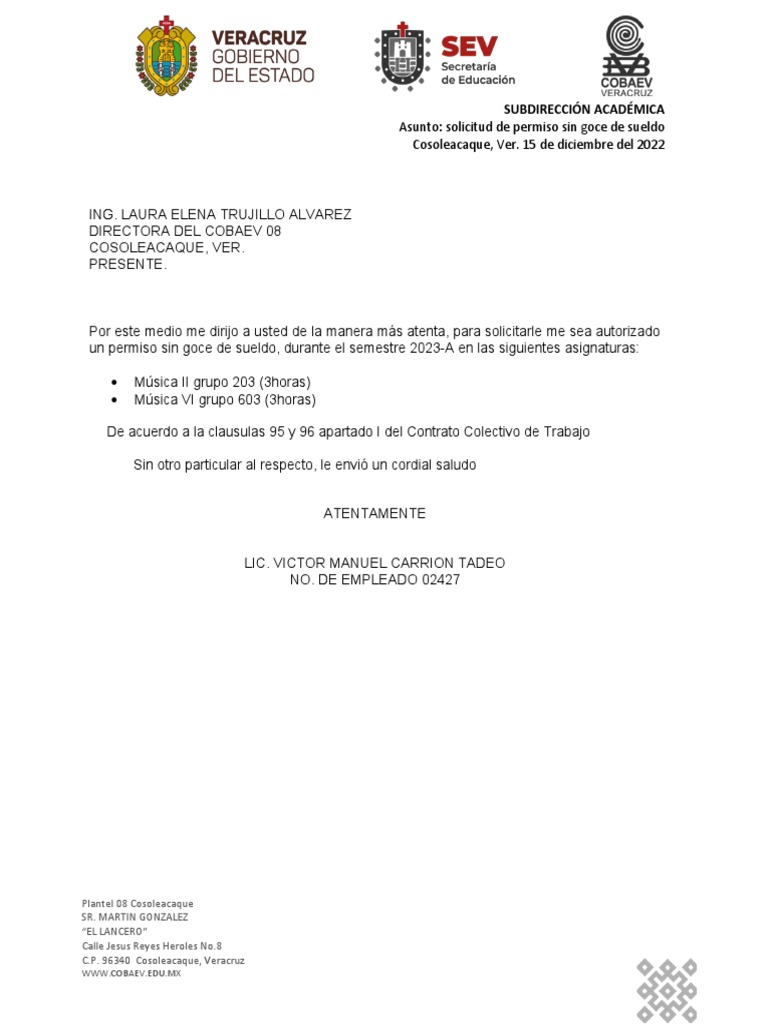 Solicitud Victor | PDF