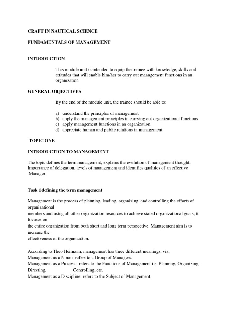 Topic One Introduction To Managment | PDF | Hierarchy | Business