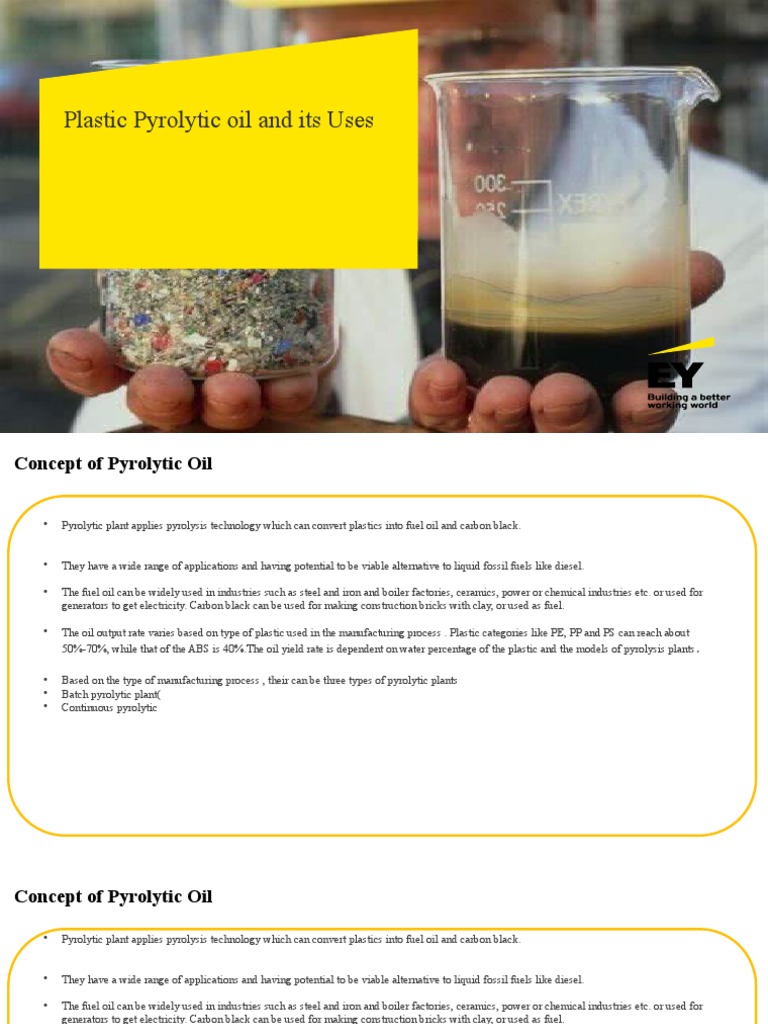 Plastic Pyrolytic Oil and Its Uses | PDF | Pyrolysis | Plastic