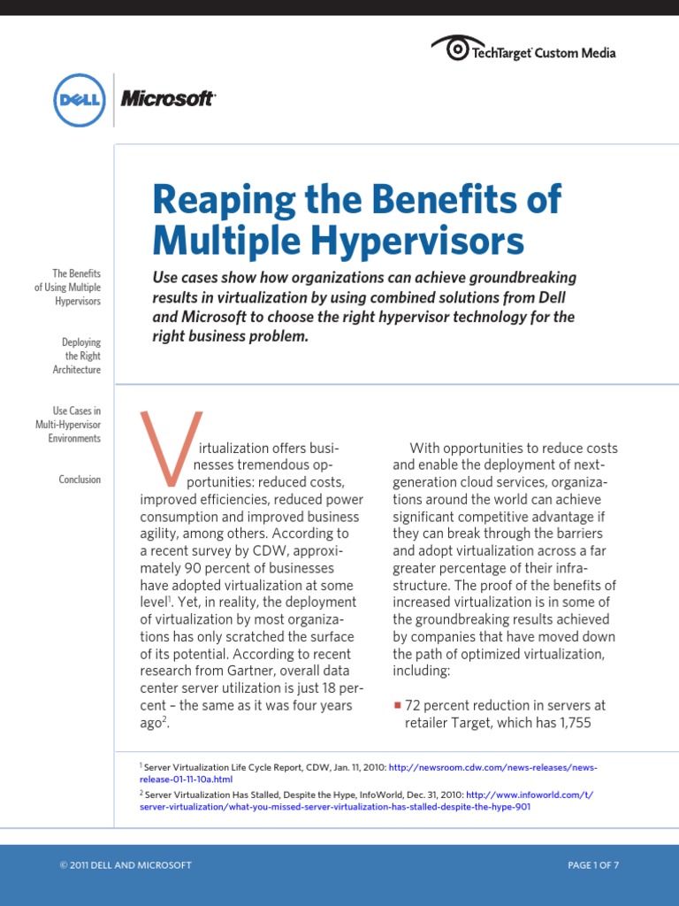 DellMicrosoft Hypervisor | PDF | Virtualization | Hyper V