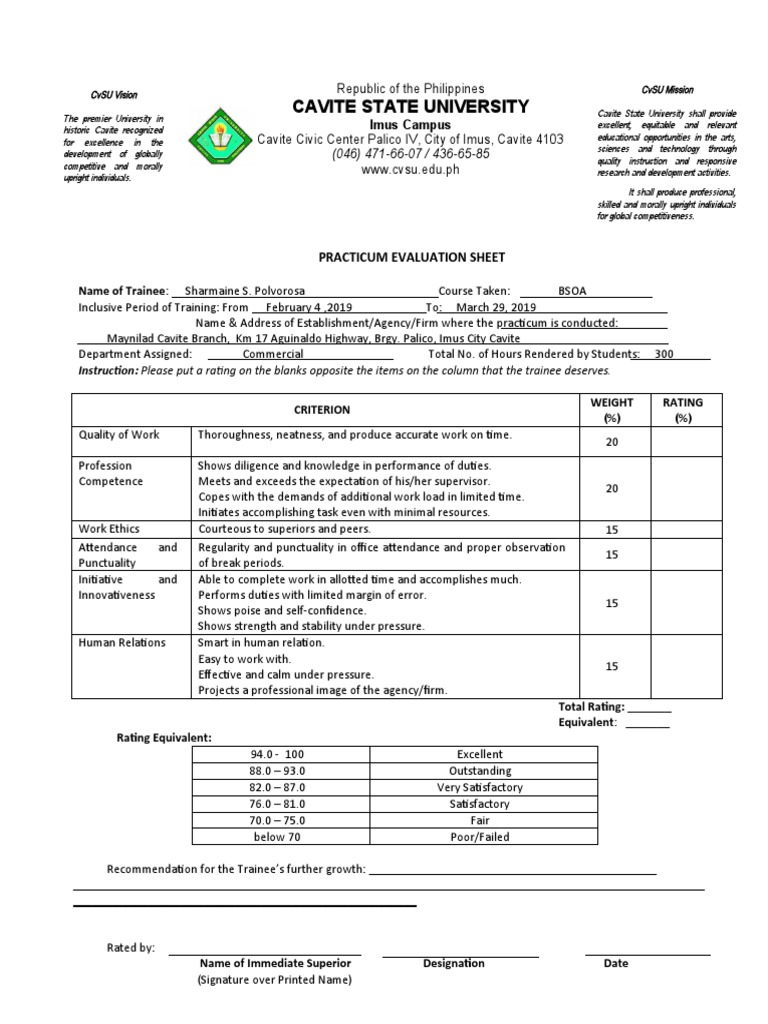 2 Evaluation-FormSHA | PDF | Cognition