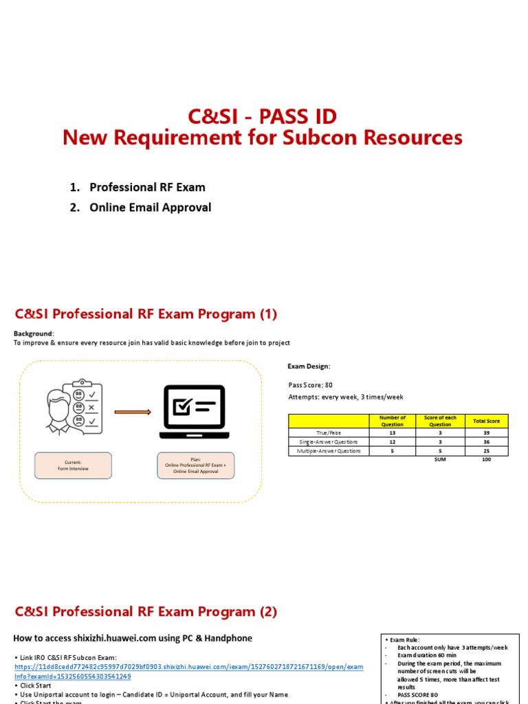 C&SI - PASS ID New Requirement For Subcon Resources - 2022 | PDF | Test ...