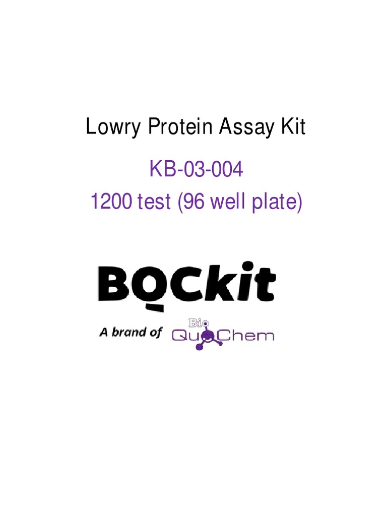 BQC kb03004 - Lowry Protein Assay Kit - Manual | Download Free PDF ... BQC kb03004 - Lowry Protein Assay Kit - Manual | Download Free PDF ...