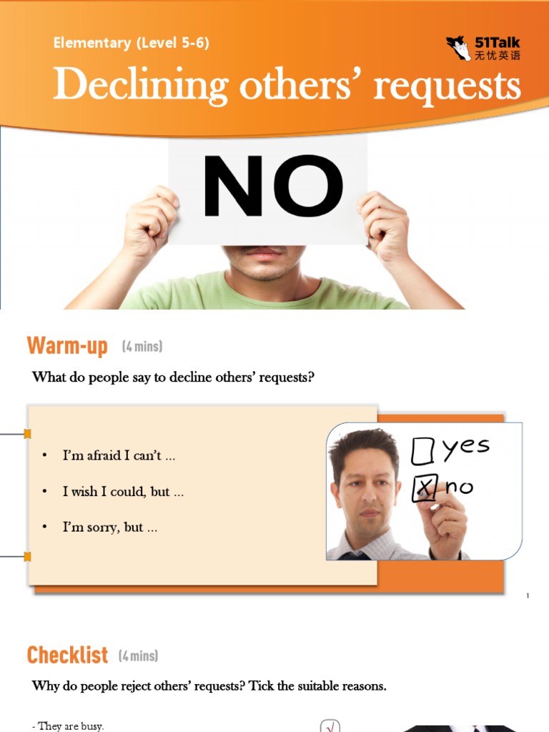 Polite Ways to Decline Requests | PDF | Self-Improvement