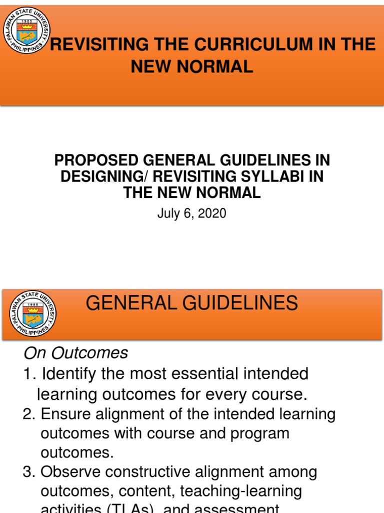 Proposed General Guidelines in Designing or Revisiting Syllabi in The ...