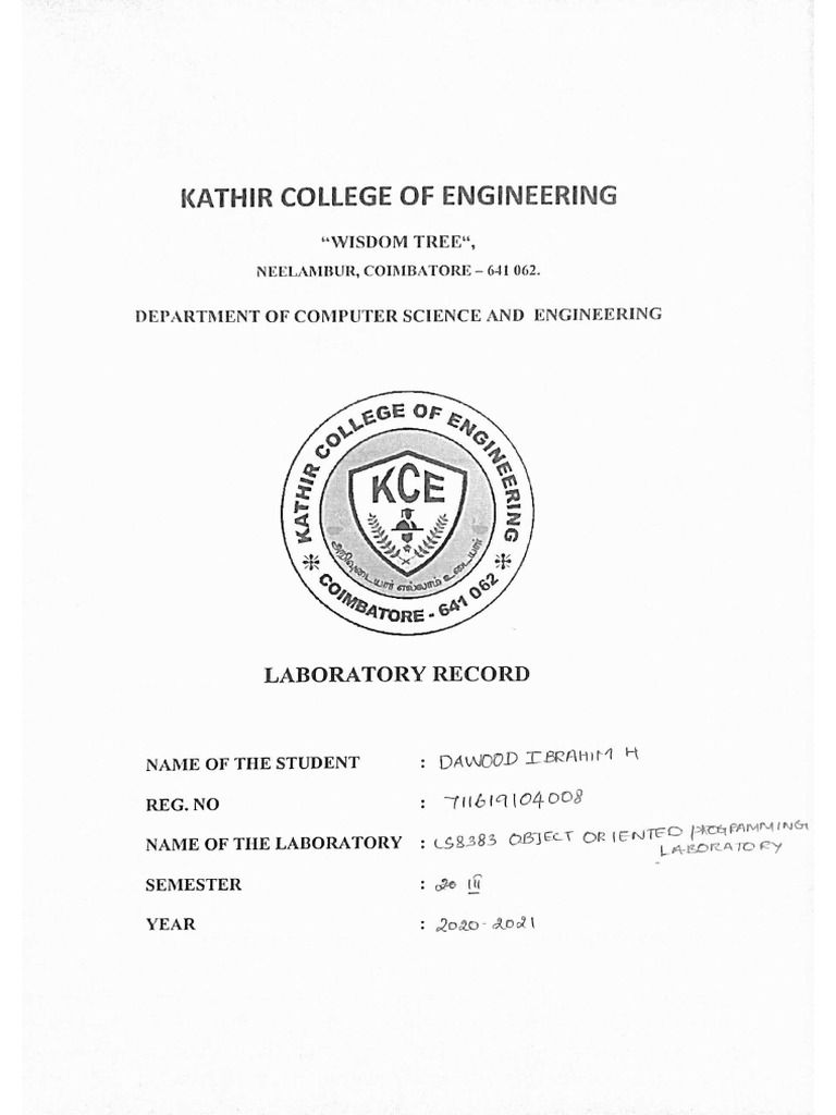 CS8383 - Oop Lab Manual | Download Free PDF | Computer File | Class ... CS8383 - Oop Lab Manual | Download Free PDF | Computer File | Class ...