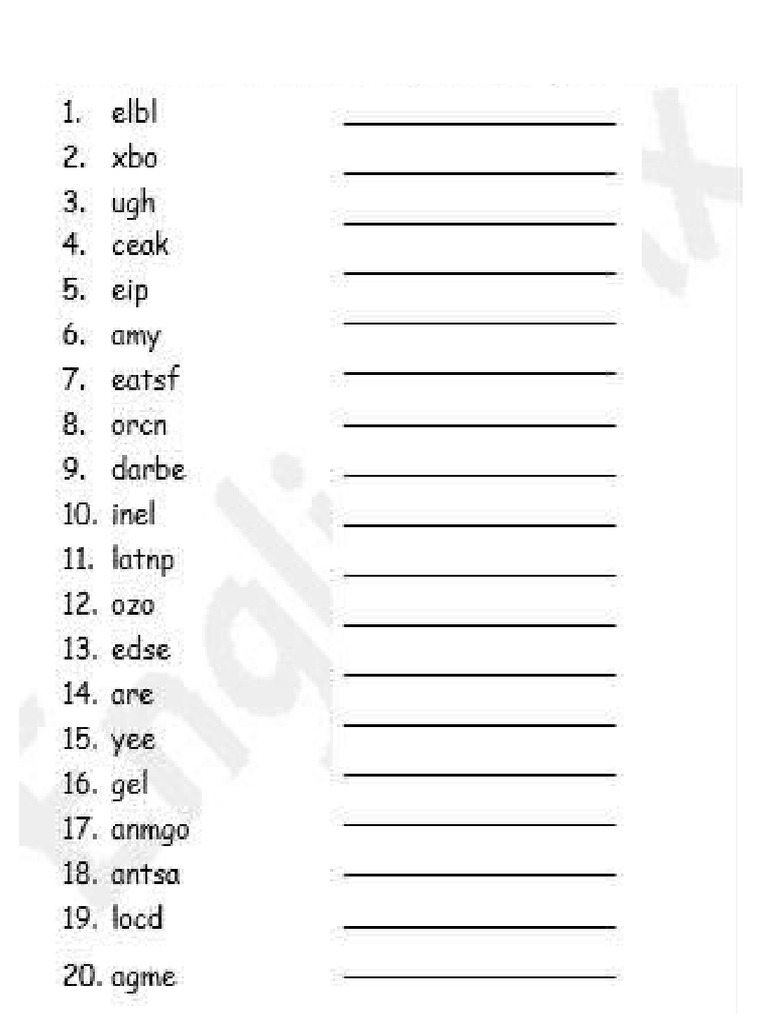 Jumble Words 1 | PDF