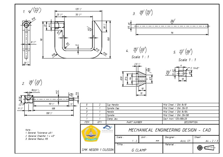 2 - G Clamp - Idw | PDF | Building Engineering | Metals