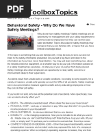 Distracted Driving - Safety Toolbox Talks Meeting Topics | PDF | Land Transport | Transport