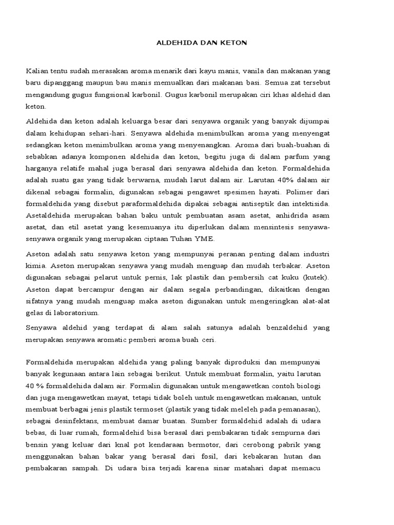 Aldehida Dan Keton | PDF