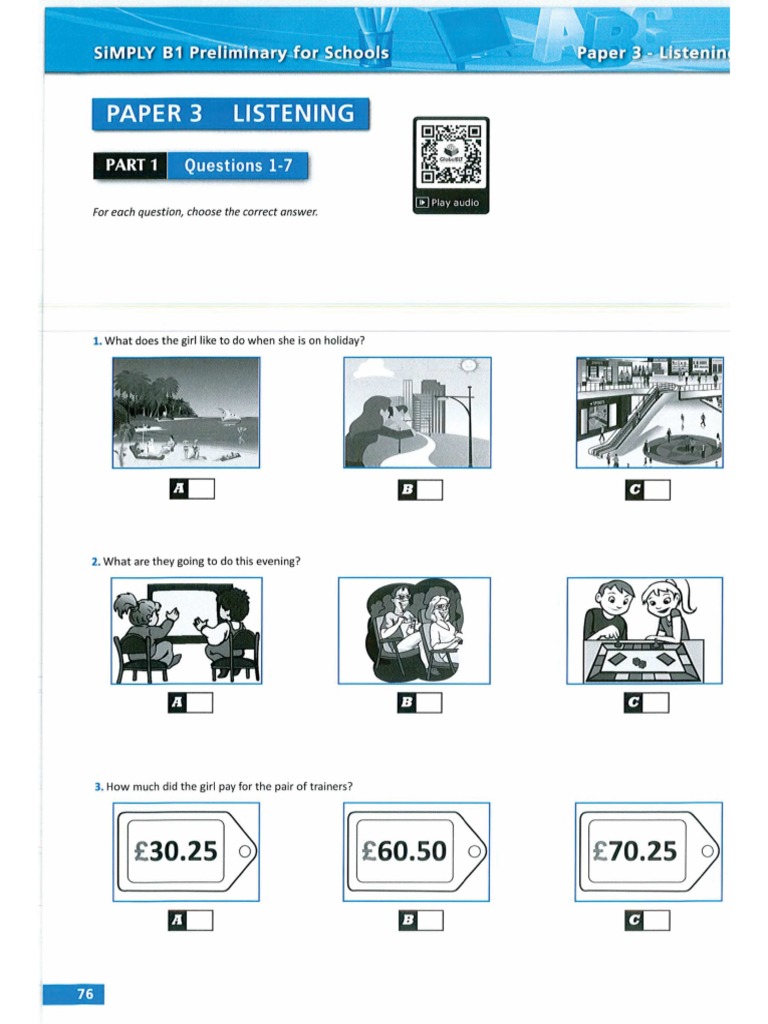 Test 4 Listening Simply B1 Preliminary For Schools | PDF