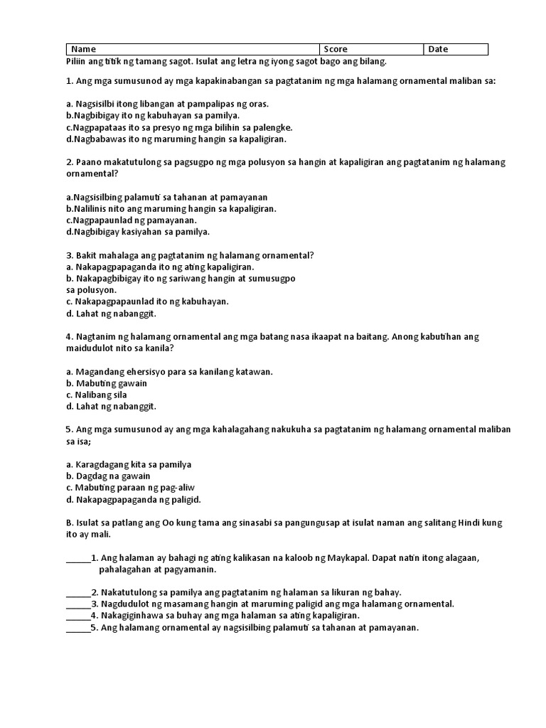 Activity Sheet Epp 4 | PDF