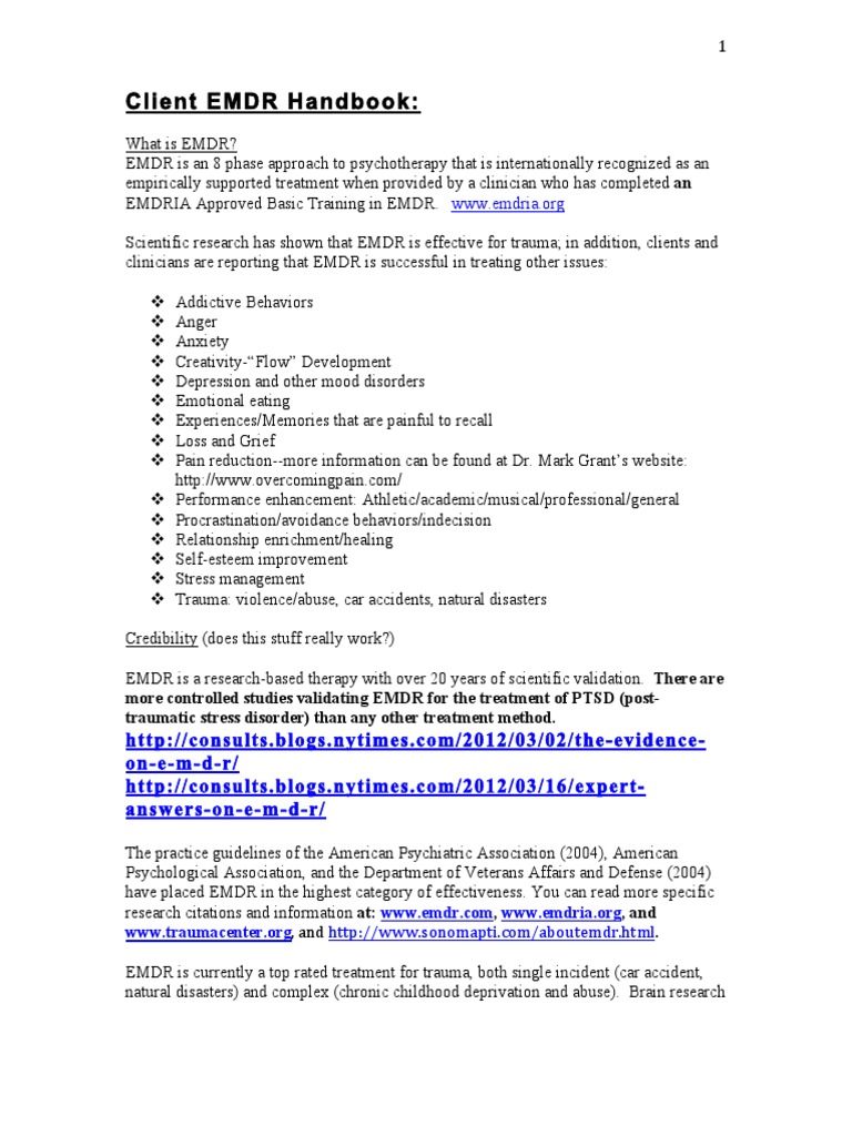 Client EMDR Handbook | PDF