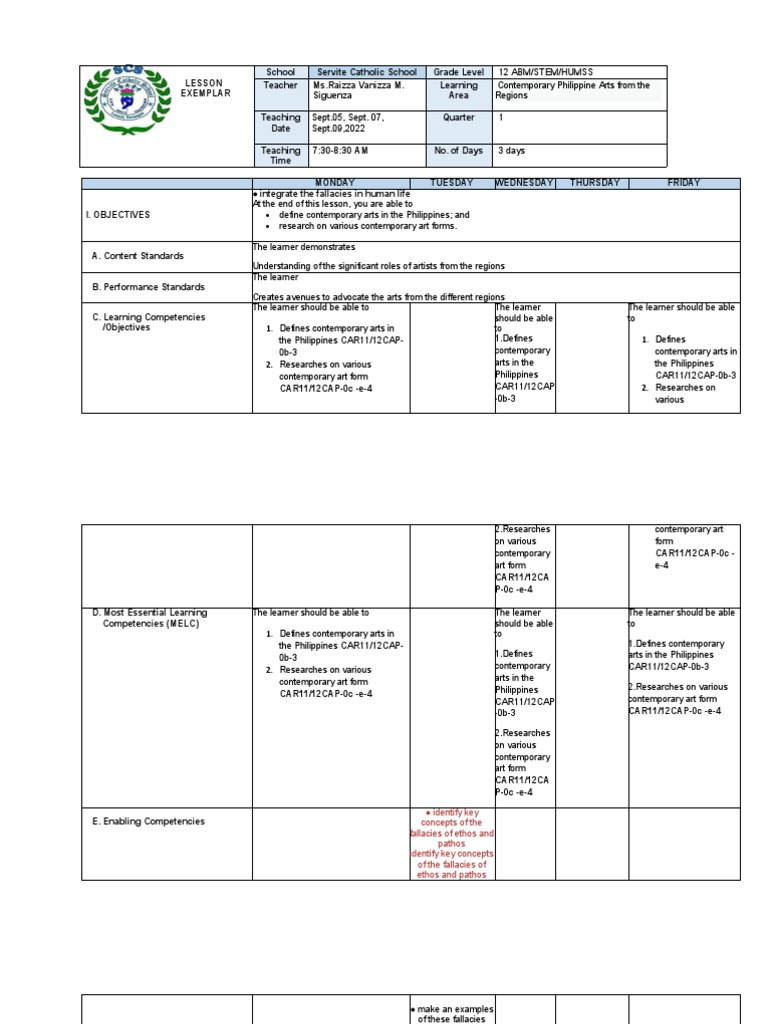 Grade 12 Comp Art Week 3 | PDF | Learning | Lesson