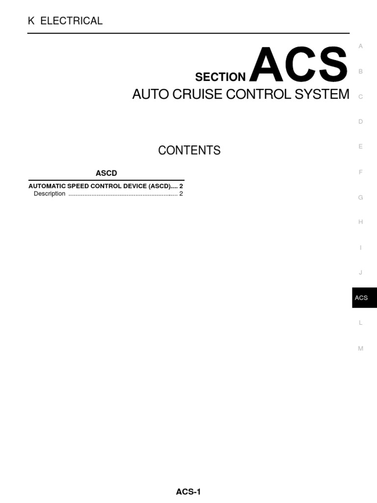 NISSAN Pathfinder R51 ACS (AUTO CRUISE CONTROL SYSTEM) | PDF