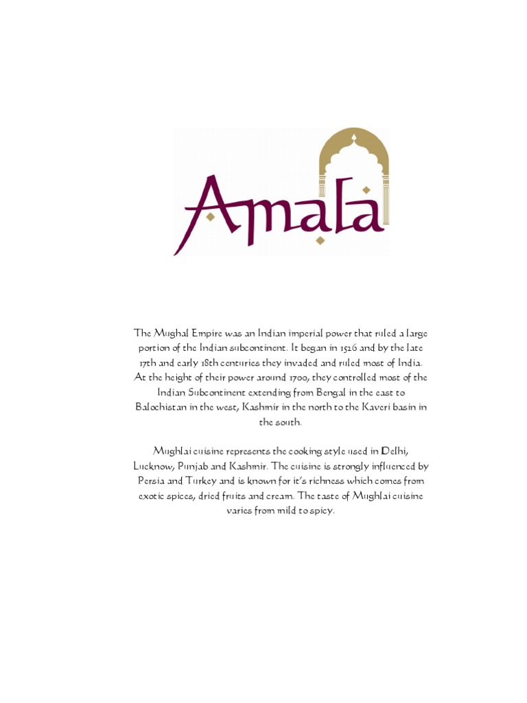 Amala Food Menu | PDF | Curry | Asian Cuisine