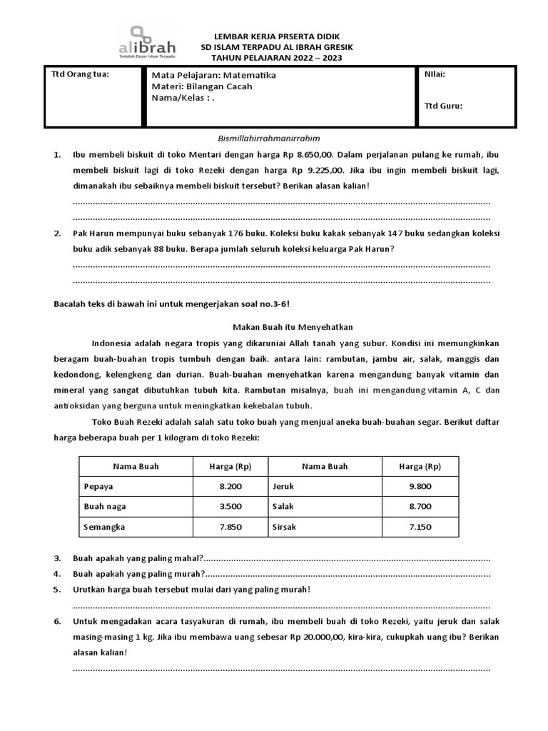 LKPD 2.2 Bil Cacah 2 | PDF