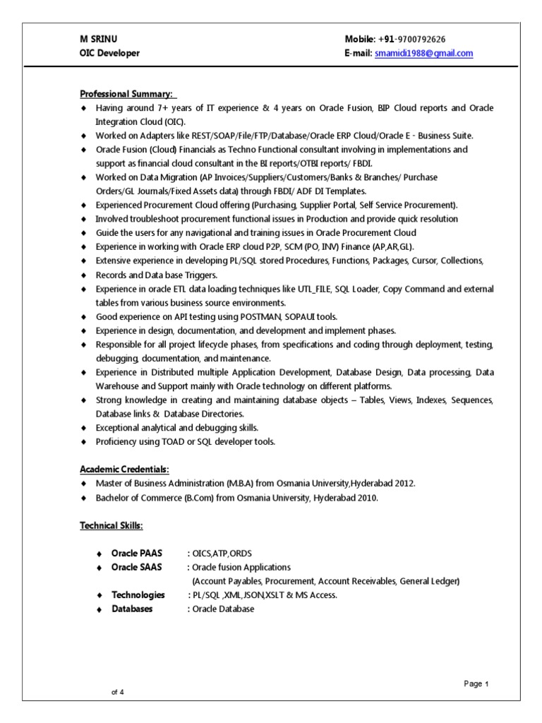 Srinivas Oic | PDF | Oracle Corporation | Databases
