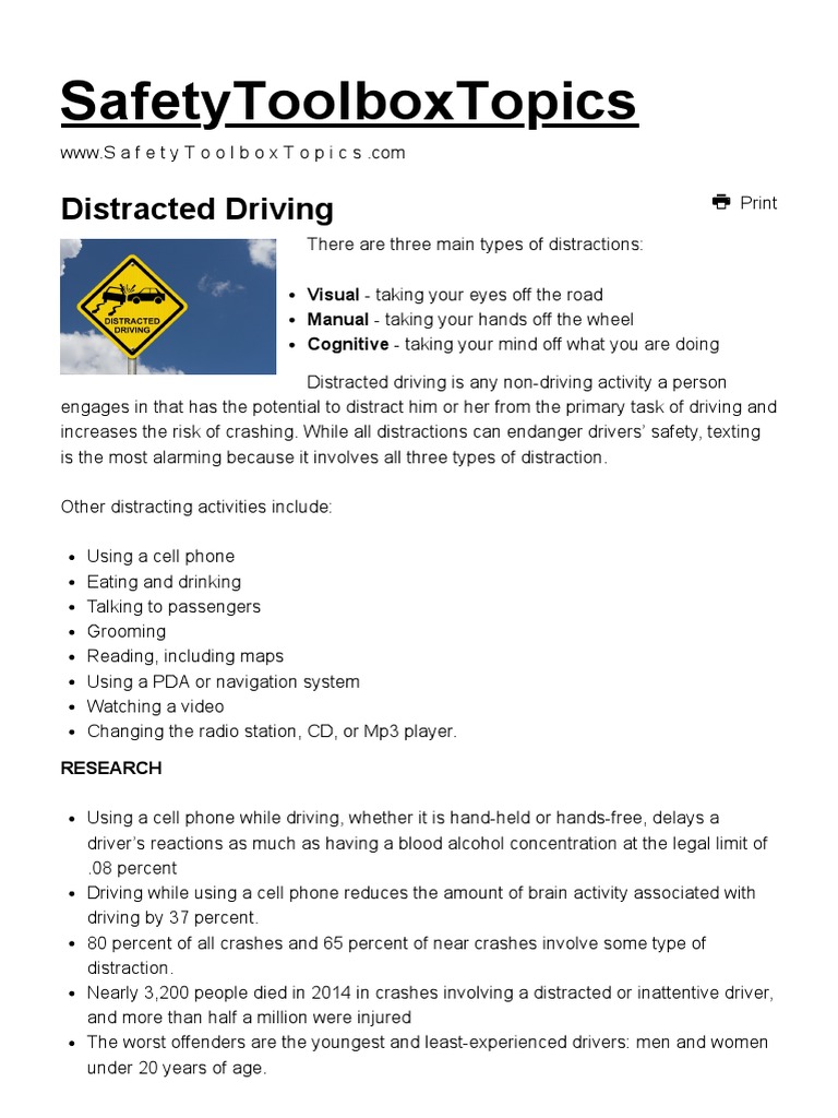 Understanding Distracted Driving Risks | PDF | Land Transport | Transport