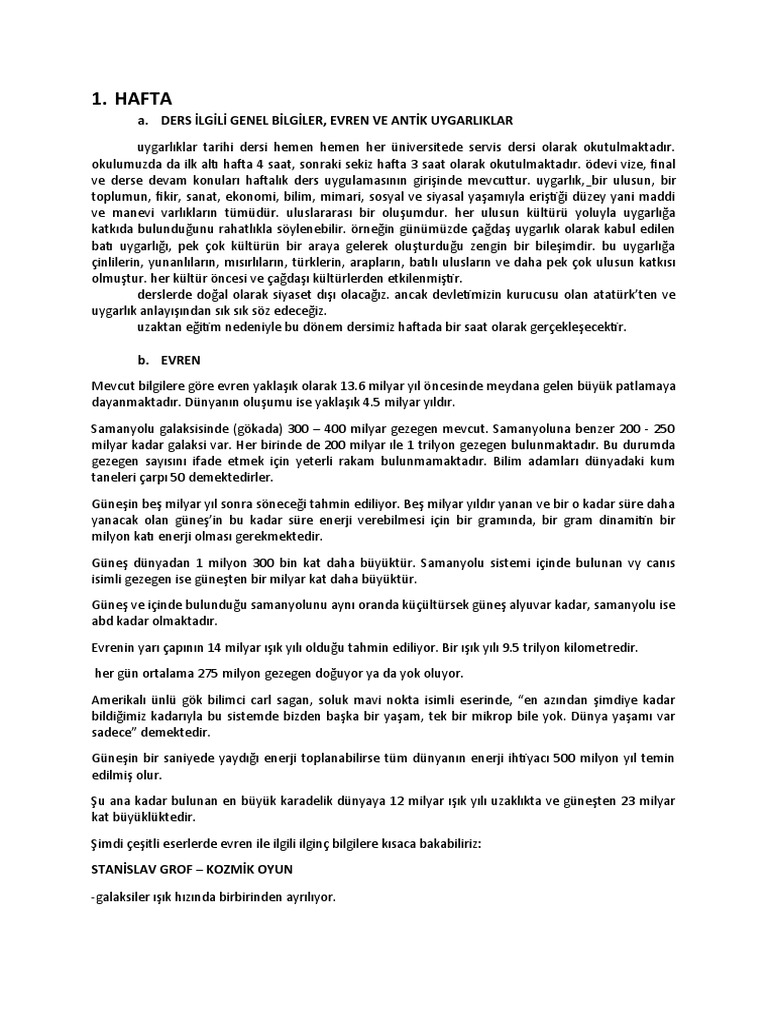 Tar101 Ders Notu | PDF