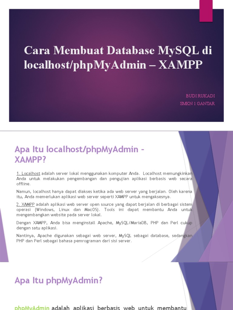 Membuat Database MySQL di XAMPP | PDF
