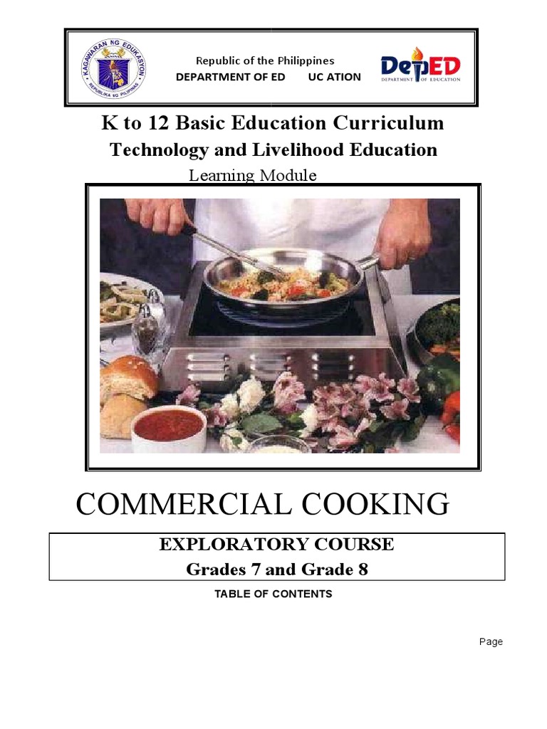 K To 12 Commercial Cooking Learning Module | PDF | Kitchen Utensil ...