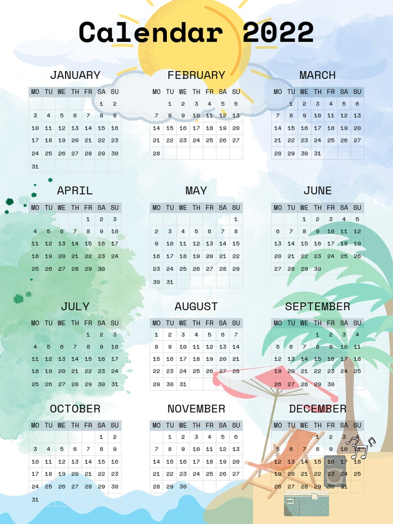 Minimal and Simple Calendar 2022 | PDF