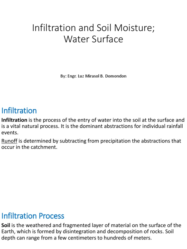 Infiltration and Soil Moisture MG3 | PDF | Soil | Natural Materials