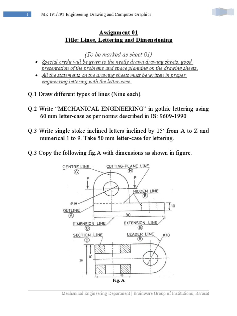 GRAPHICS ME191 and ME292 Assignment01 | PDF