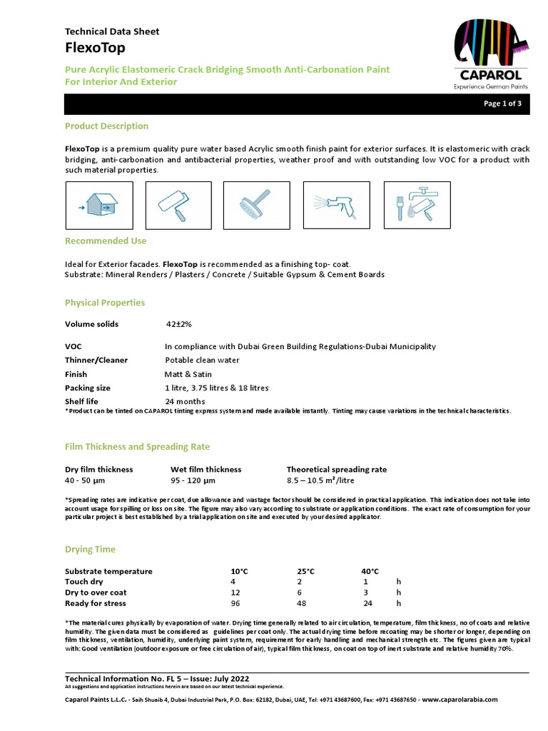 TDS 0033 FlexoTop 202003 | PDF | Paint | Plaster