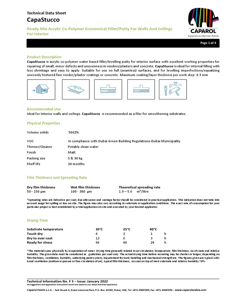 TDS CP 1 CapaStucco | PDF | Paint | Water